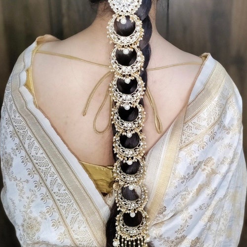 Gold Hair Braid Kundan Braid Bridal Wedding Hair Braid - Etsy