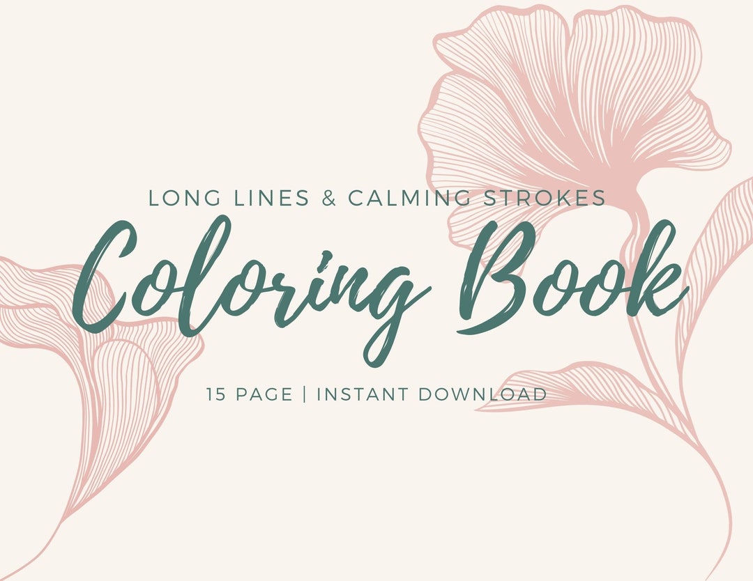 Color & Relax Greenery Relaxing Coloring Pages Digital Instant Download ...