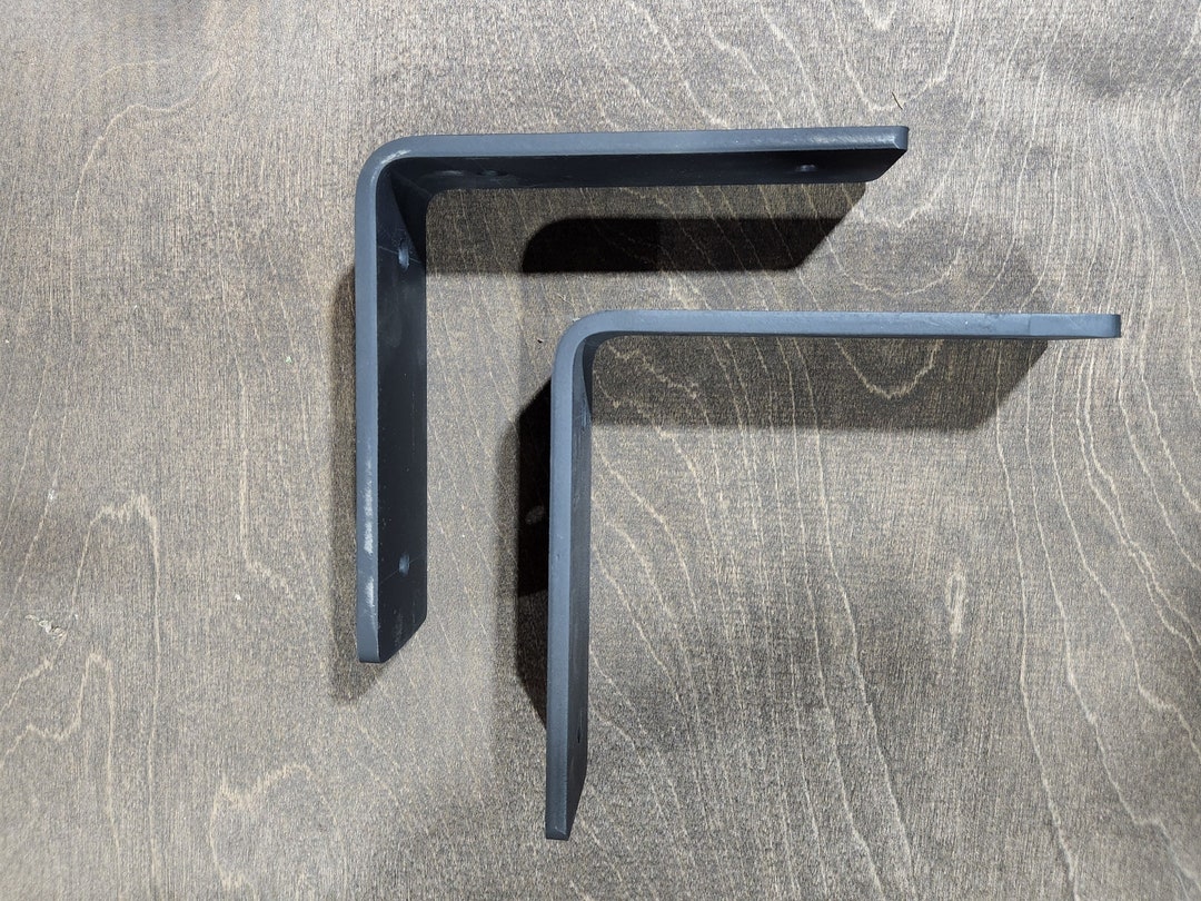 2 Square Live Edge Steel Shelf Bracket - Etsy Australia