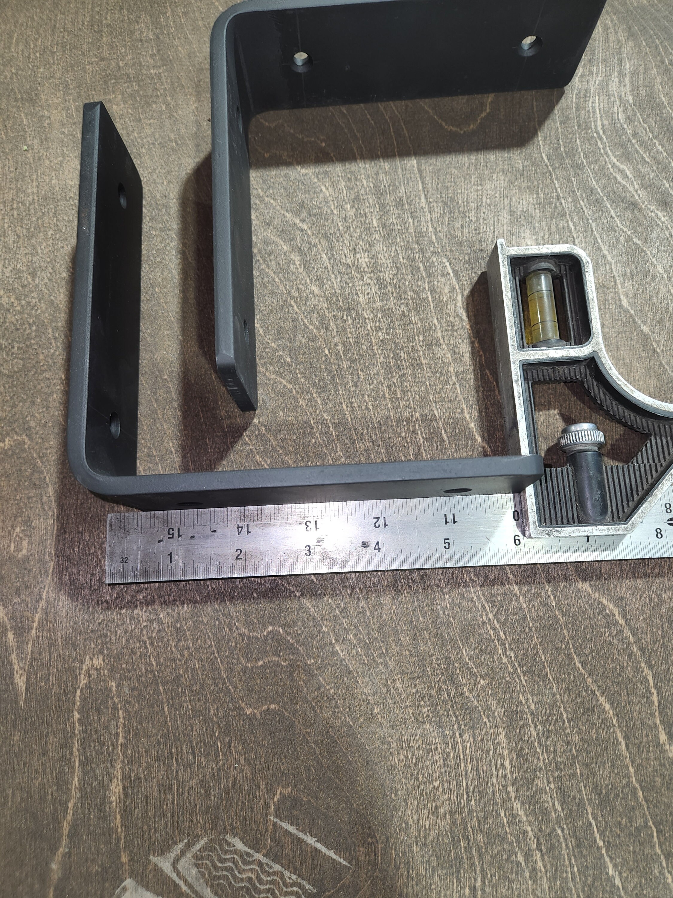 2 Square Live Edge Steel Shelf Bracket - Etsy