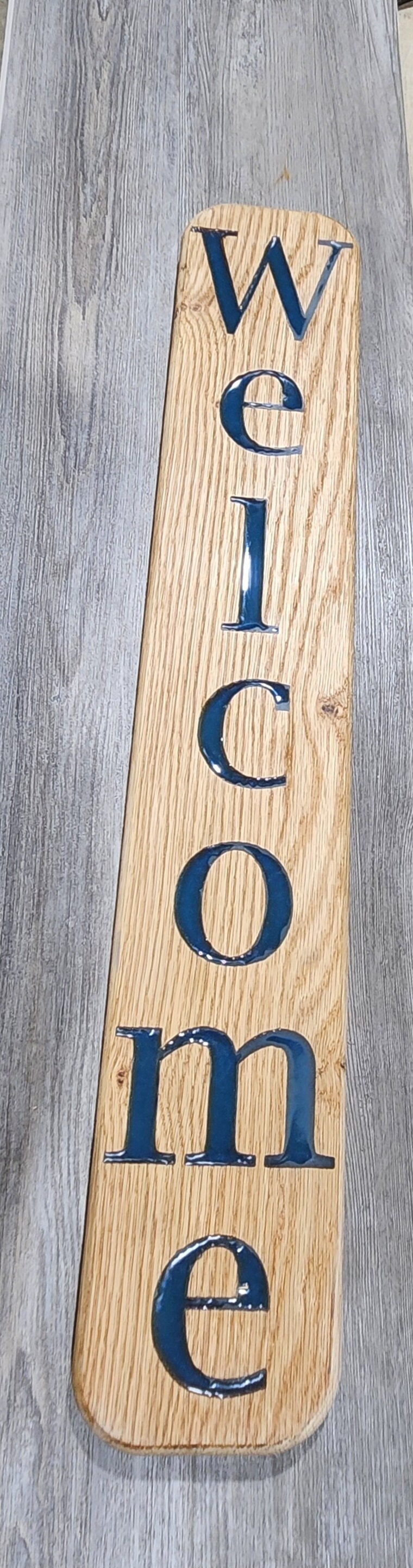Vertical Epoxy Resin Welcome Sign - Etsy