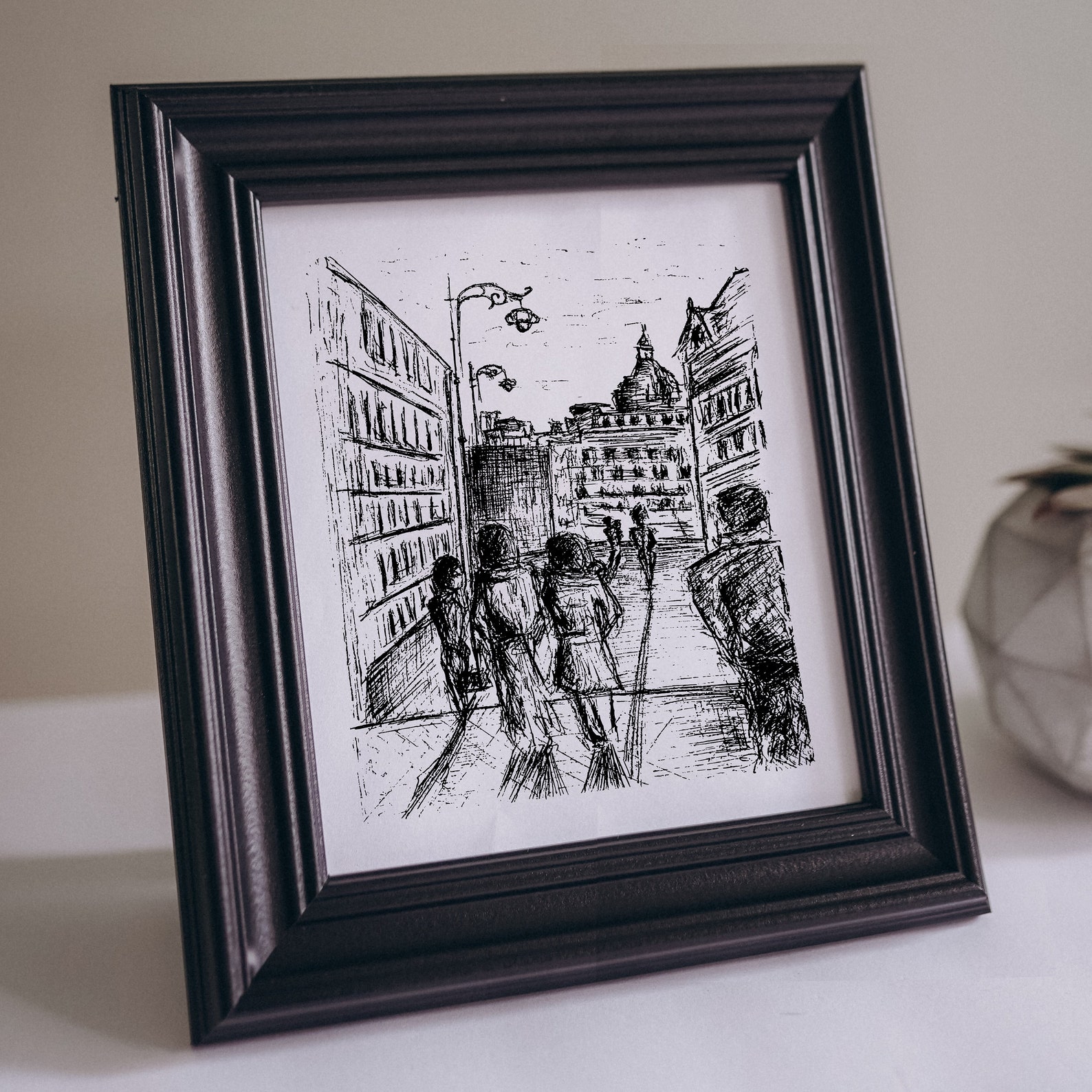 Busy Street Digital Print, Urban Illustration, Crowded Street, Digital ...