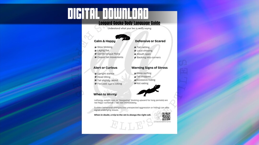 Leopard Gecko Body Language Guide | Reptile Notebook Printables ...