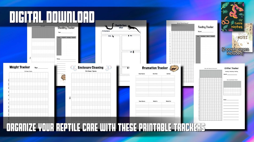 Reptile Tracker Bundle | Reptile Notebook Printables | Digital Download ...