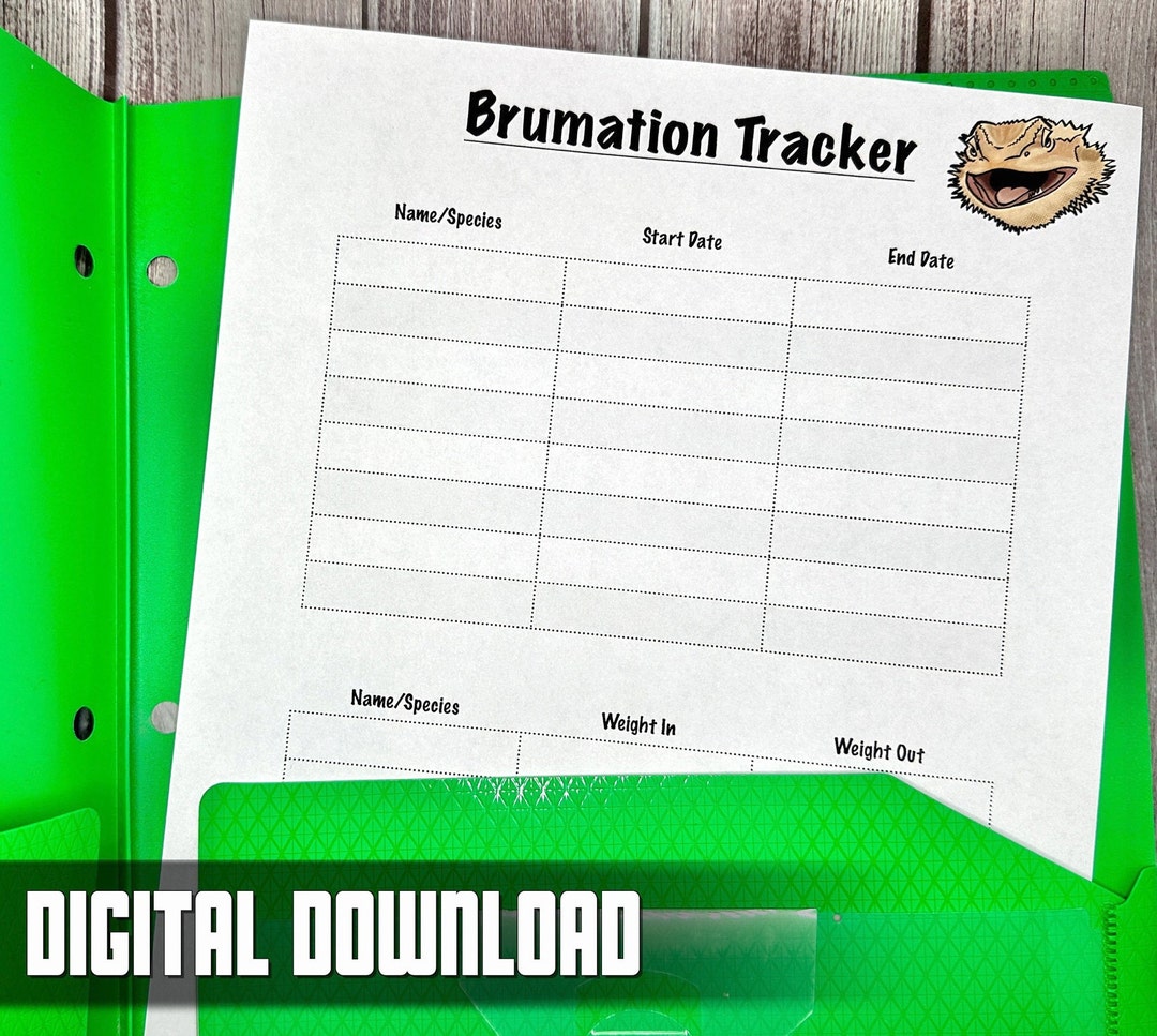 Brumation Tracker | Digital Download - Etsy