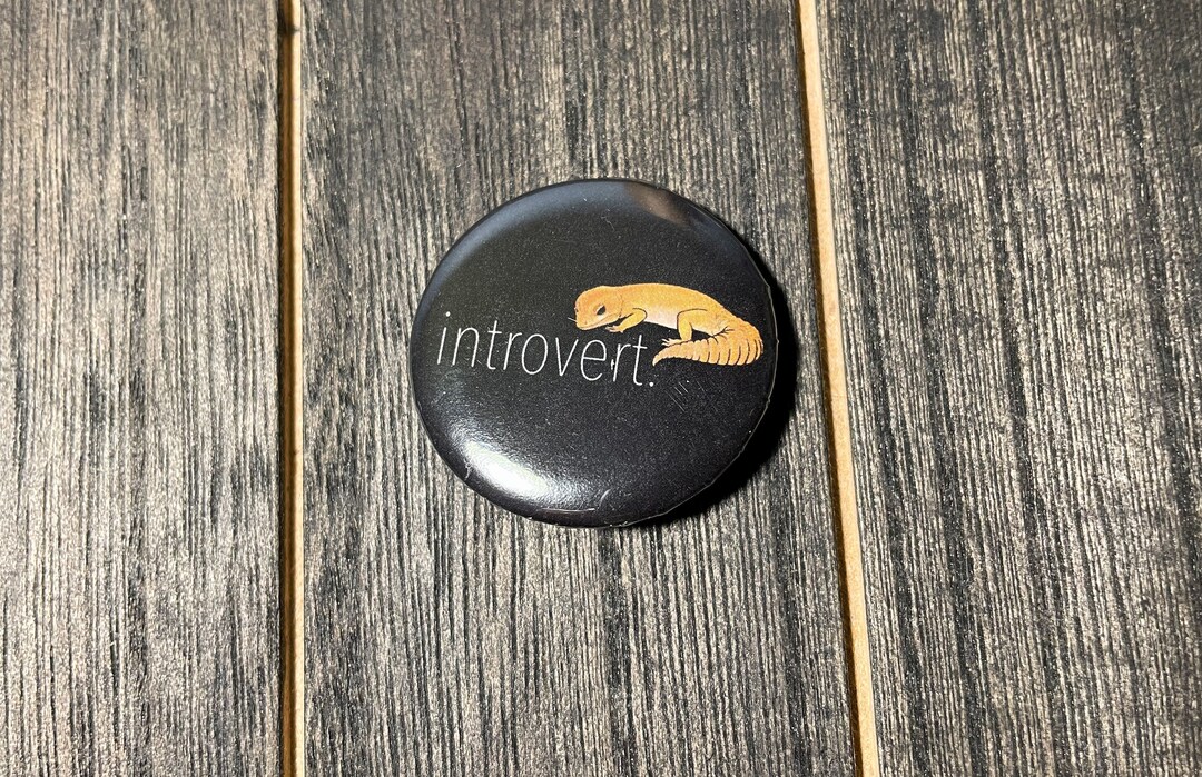 Introvert Leopard Gecko Button - Etsy