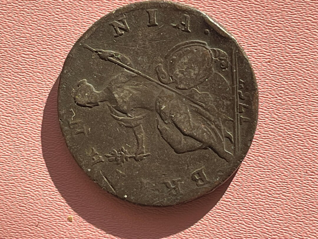 1753 George II Copper Half Penny Coin - Etsy