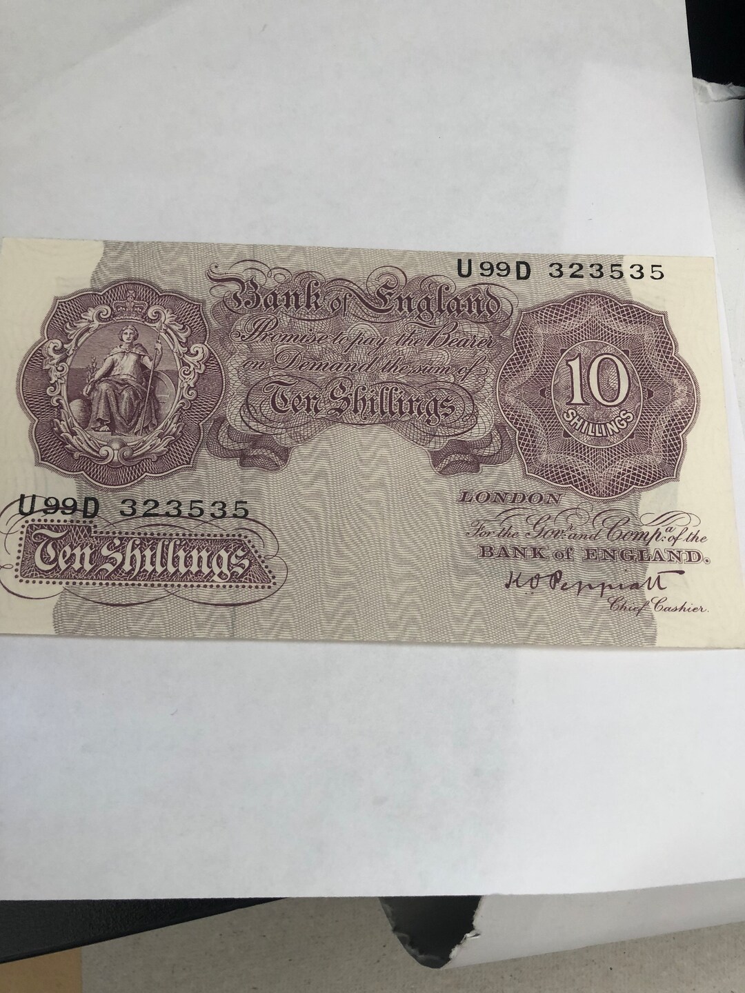 Bank of England Ten Shilling Note U99D 323535 - Etsy