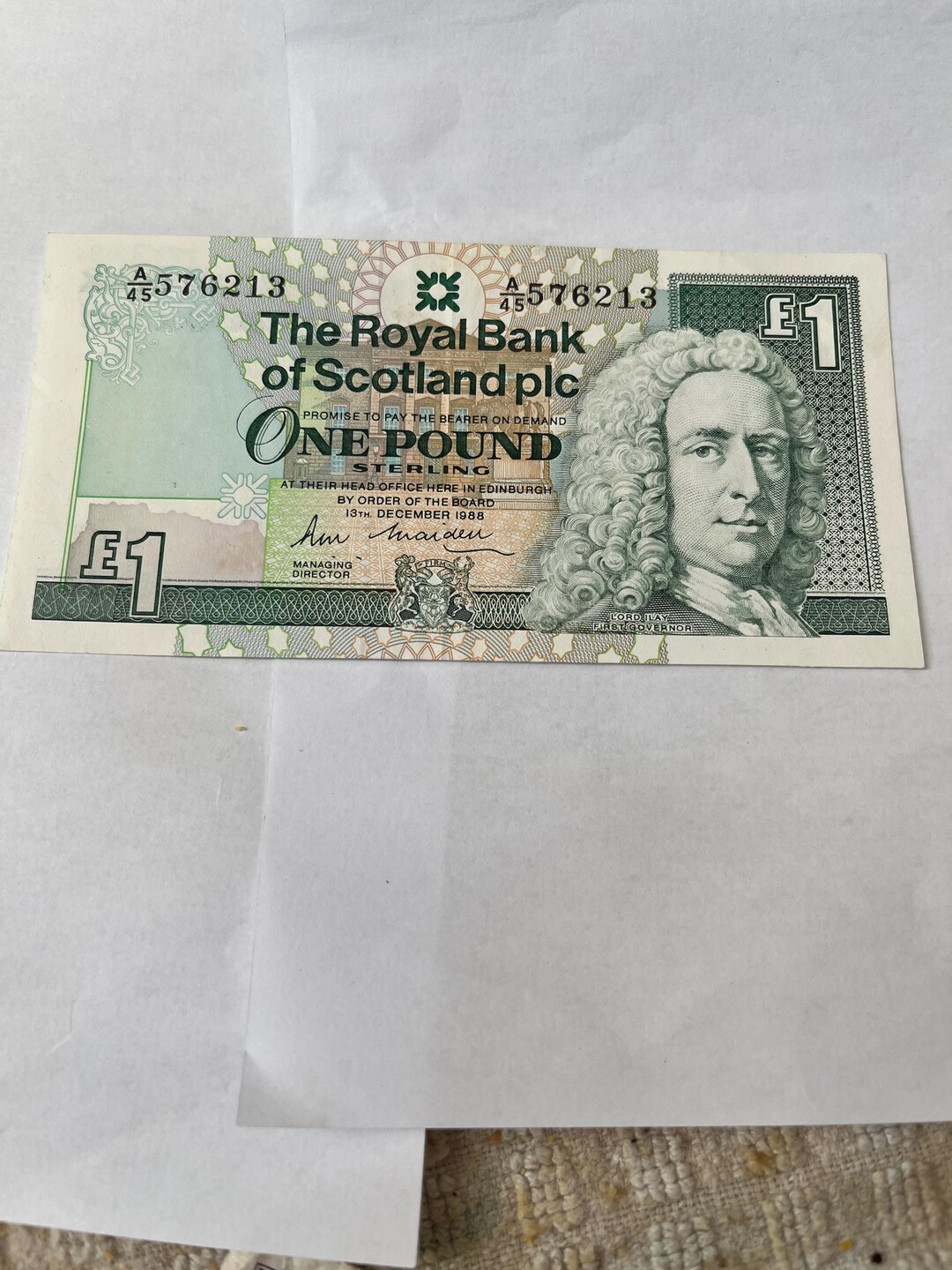 The Royal Bank of Scotland P.L.C. One Pound Note A/45 576213 - Etsy