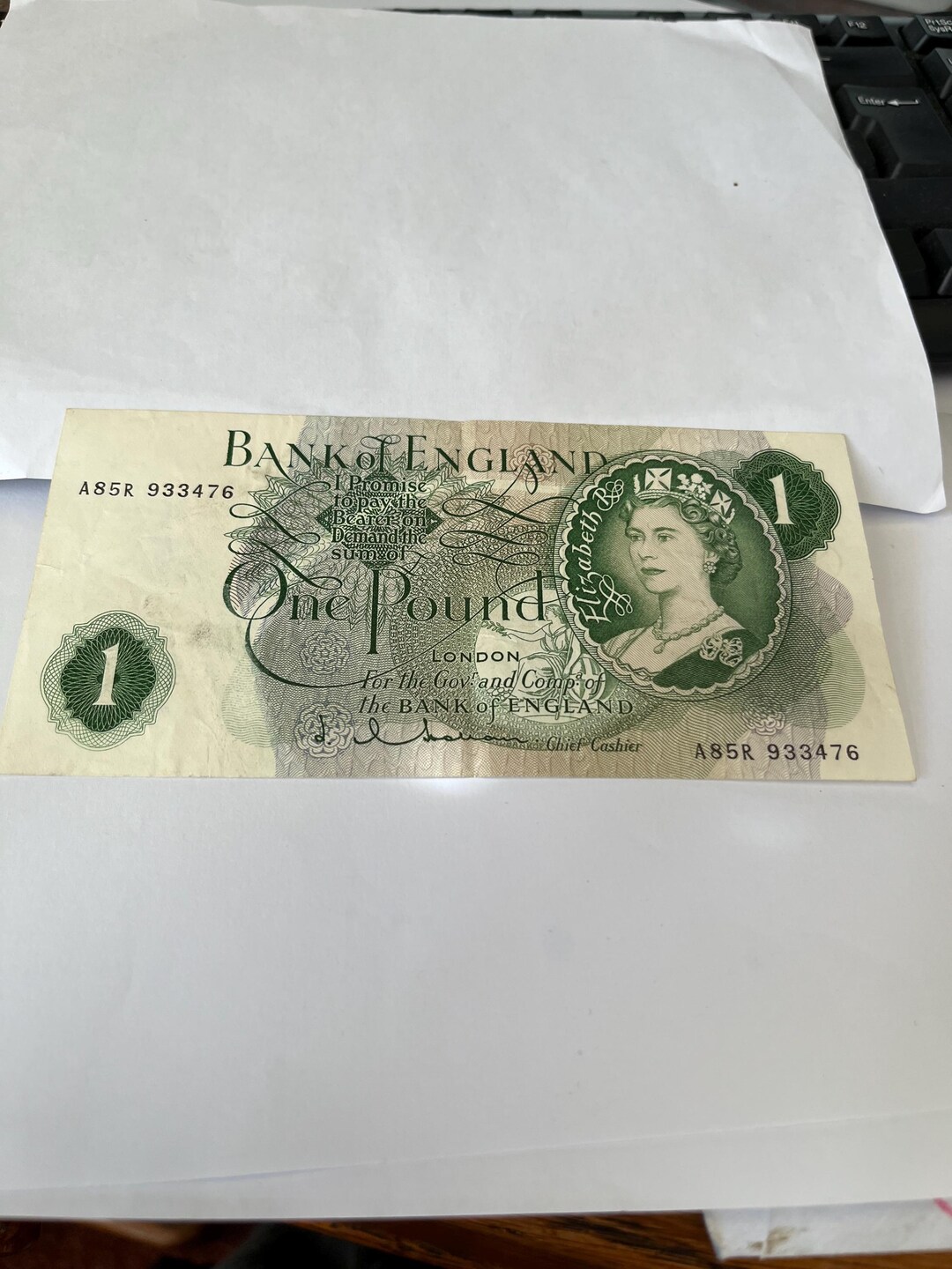 Bank of England One Pound Note A85R 933476 Hollom - Etsy
