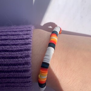 Sunset Themed Clay Heishi Beaded Bracelet | Western Sunset Bracelet ...