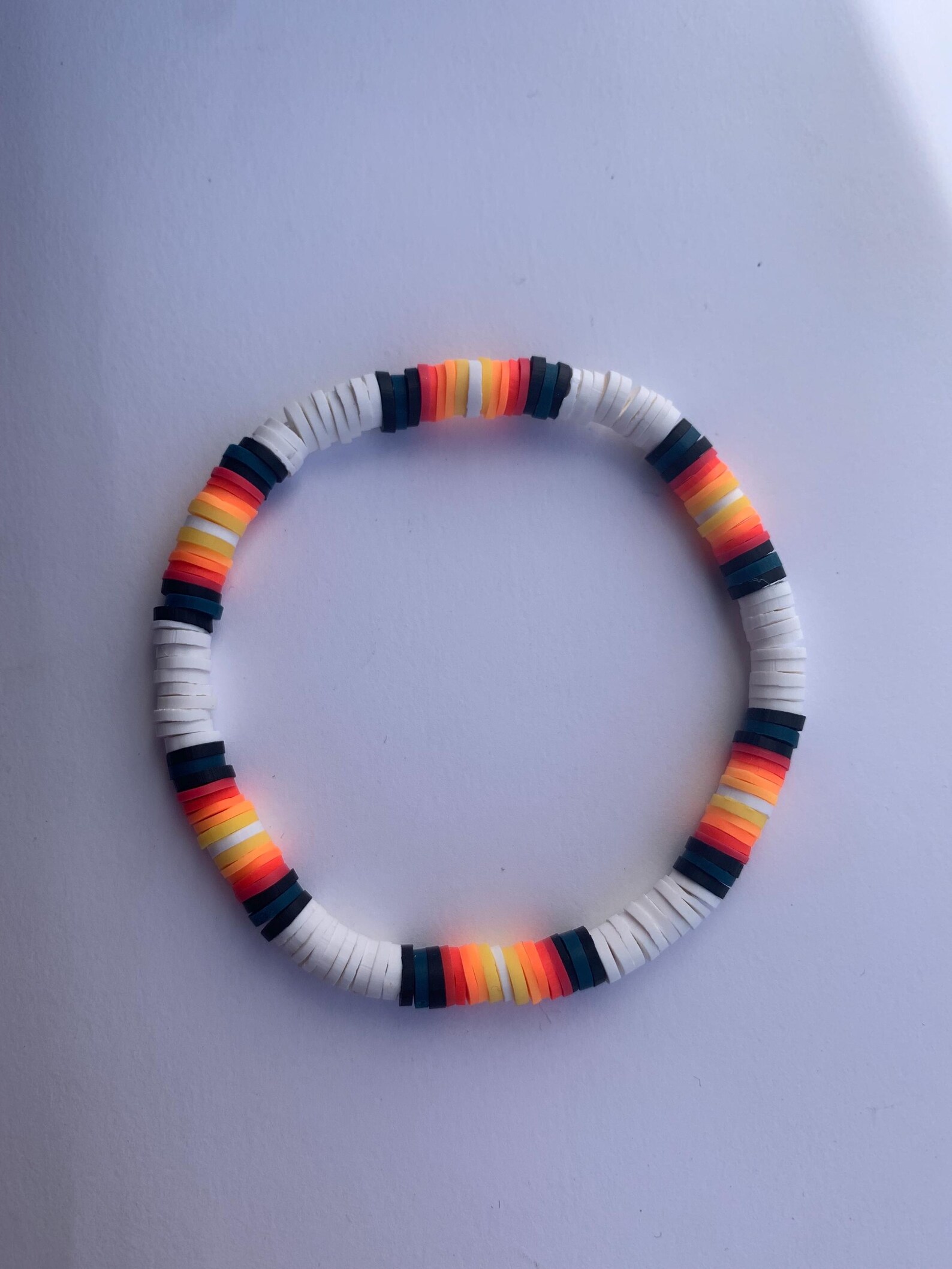Sunset Themed Clay Heishi Beaded Bracelet | Western Sunset Bracelet ...
