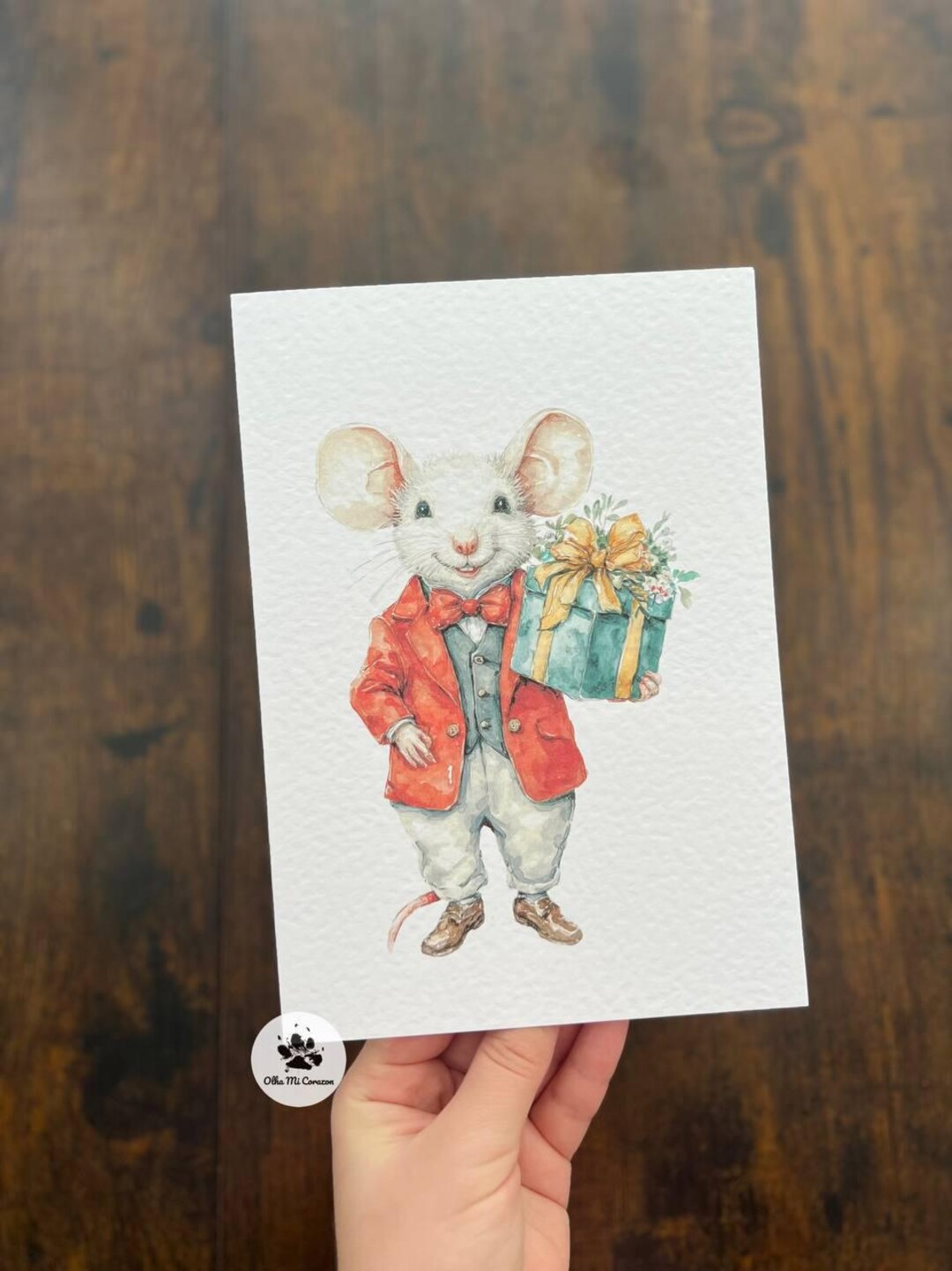 Happy Mice Christmas Card A5 - Beautiful Cute Mouse Greeting Card - A ...