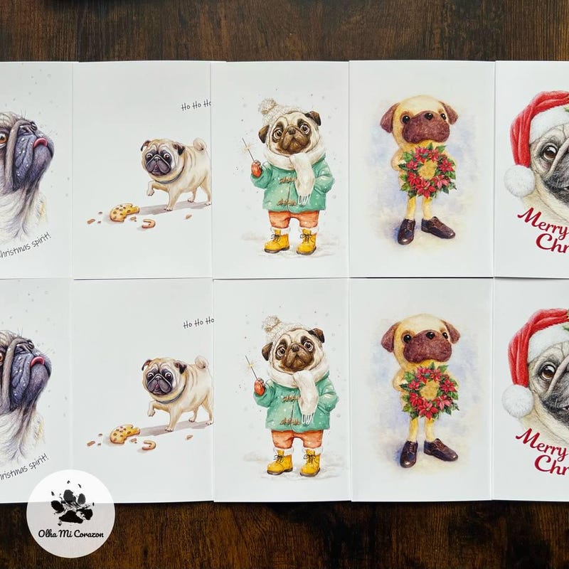 Pug Card - Etsy