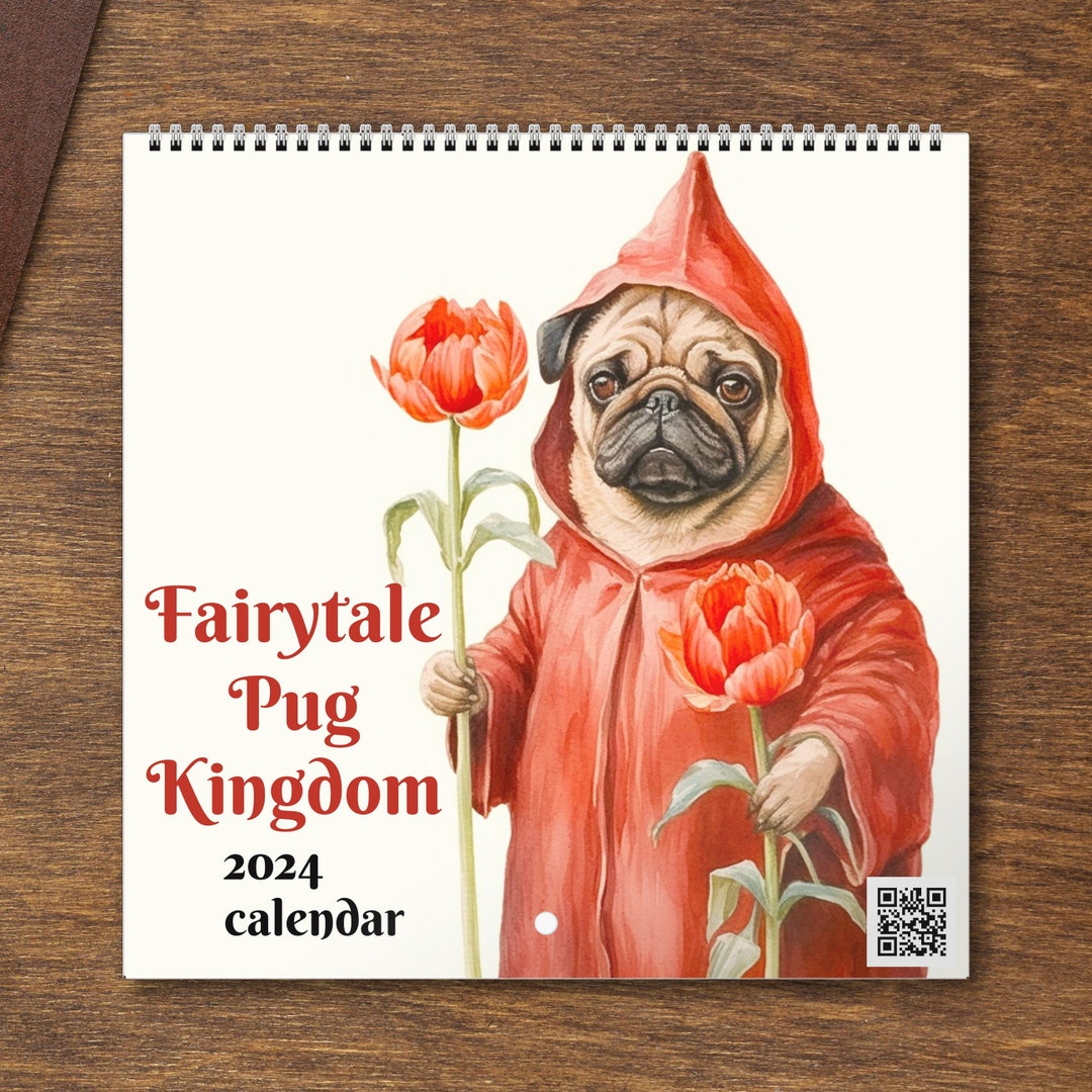 Wall Calendar 2024 Fairytale Pug Kingdom, Calendar for Pug Lovers. - Etsy