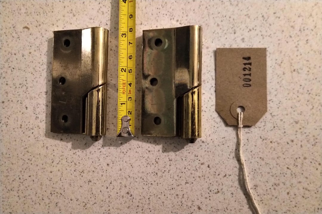 Pair Brass Plated Left Hand Rising Butt Hinges, Made in England in as ...