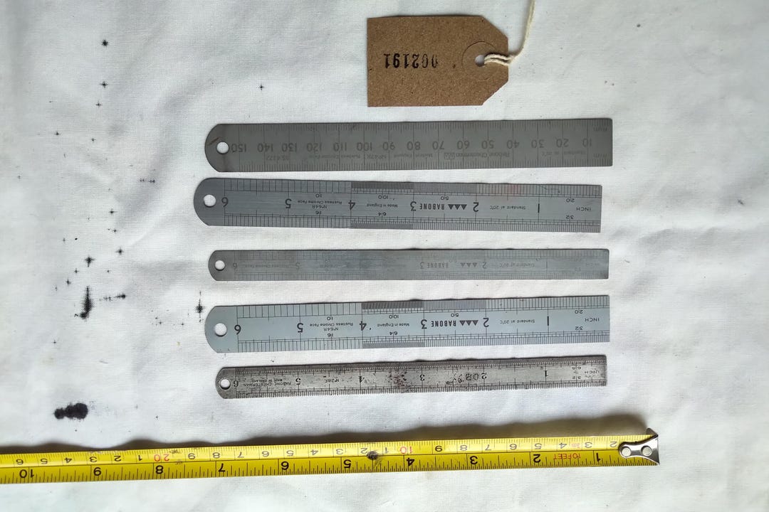 Group 5 Rulers (all 6 Inch) in Good to Exceptional Condition, Cleaned ...