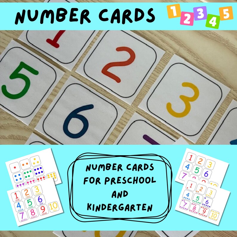 Number Flashcards, Numbers for Preschool, Number Recognition, 1-10 ...