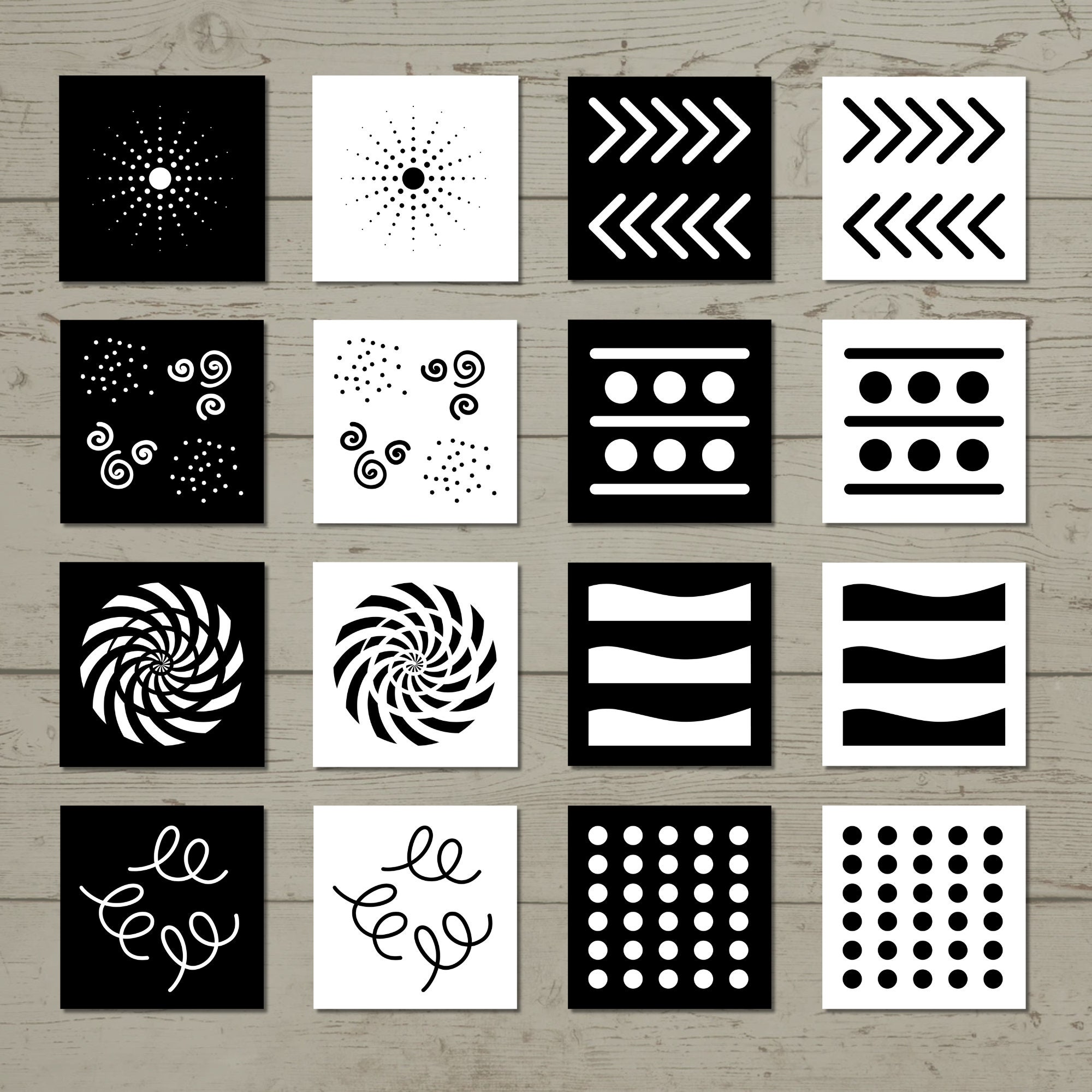 40 Black and White High Contrast Cards for Baby, Sensory Cards for ...