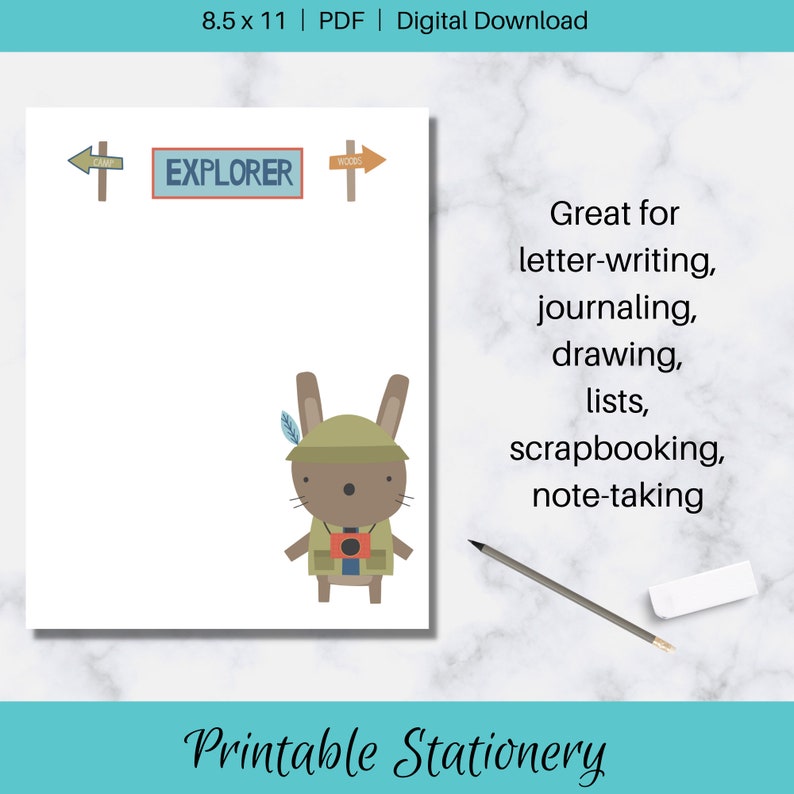 Printable Stationery for Kids - Woodland Forest Adventure Letter ...