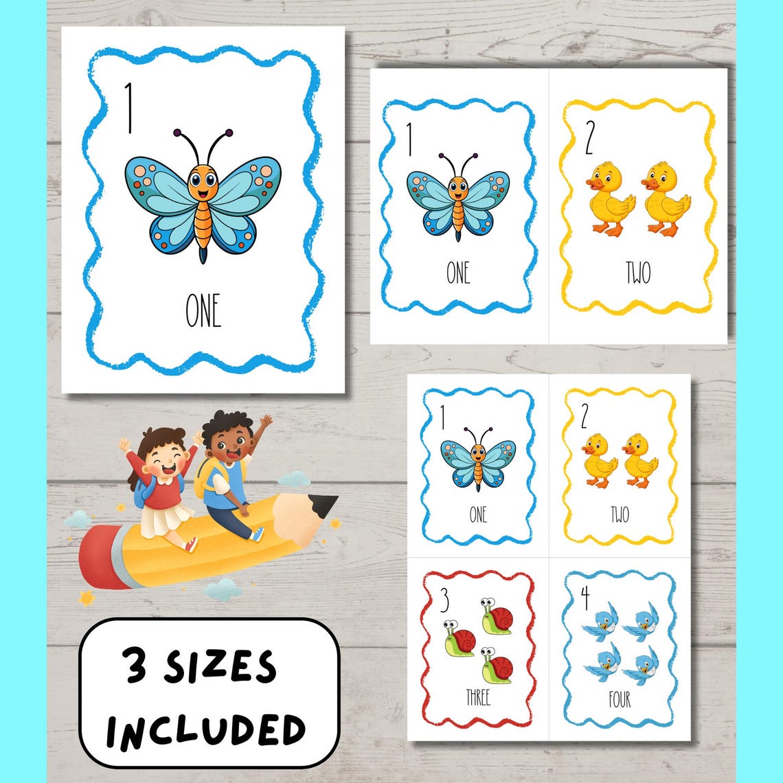 Animal Number Flashcards 1-10: Preschool Math Printable (digital ...