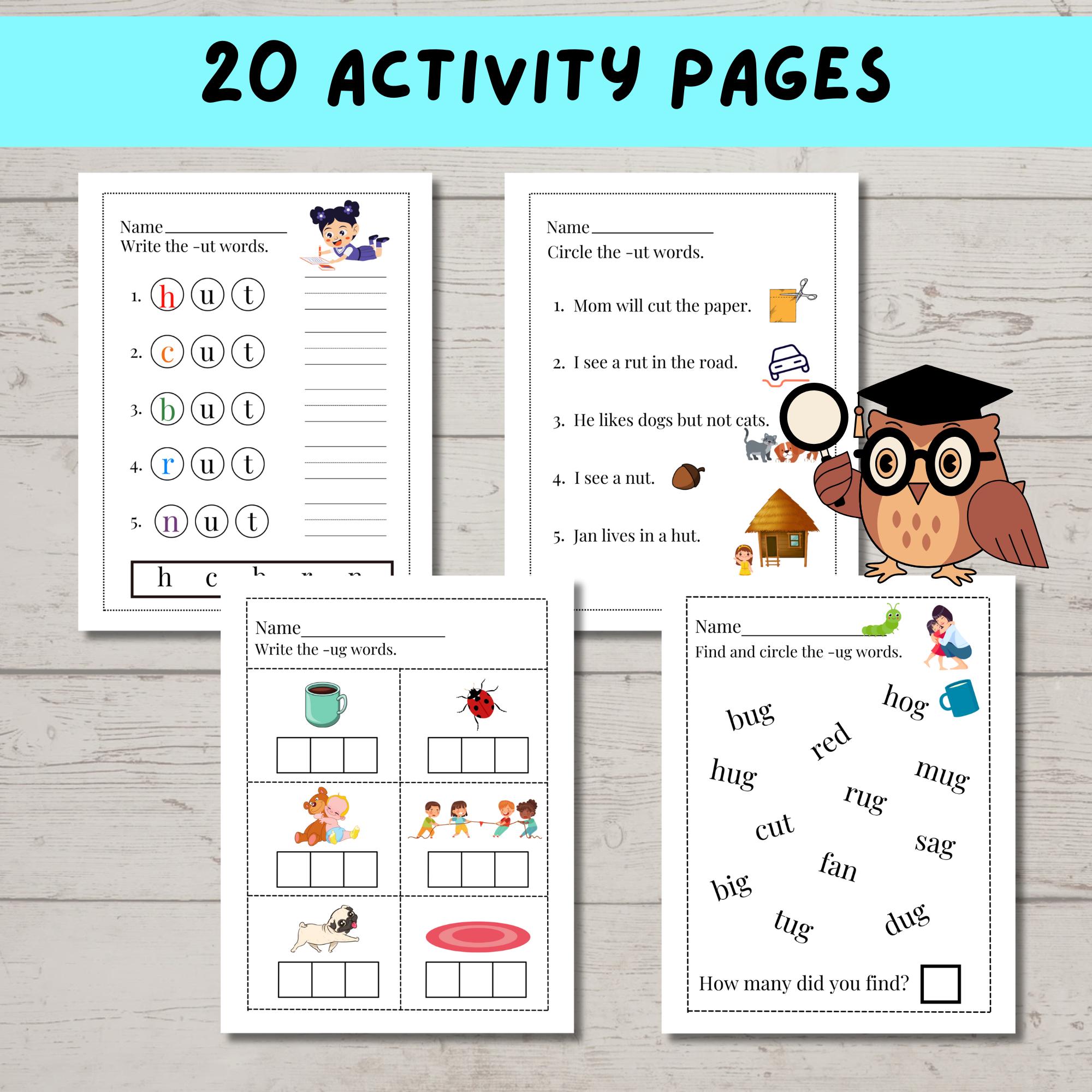 Phonics Worksheets for Kindergarten First Grade Printable, Learn to ...