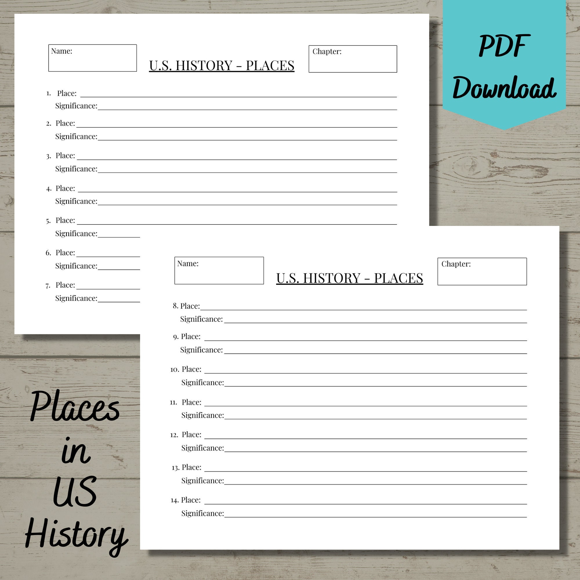 US History Study Helps, Class Notes Printable, Jr. High, High School ...