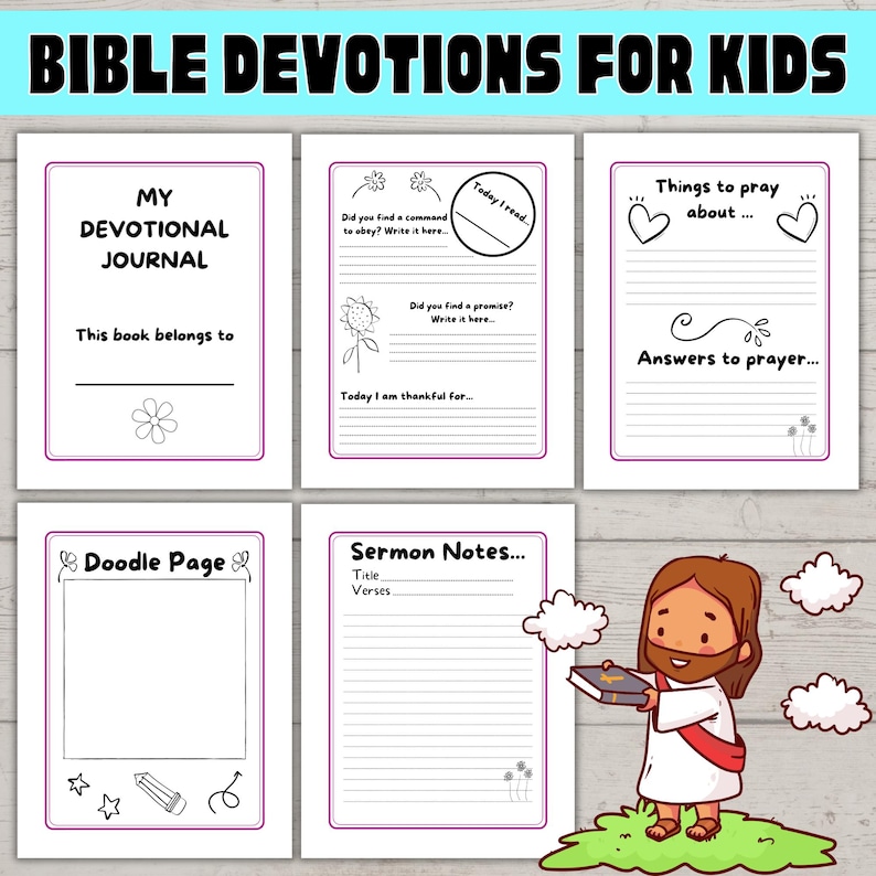 Kids Devotional Journal Printable: Bible Study Worksheets (PDF) - Etsy