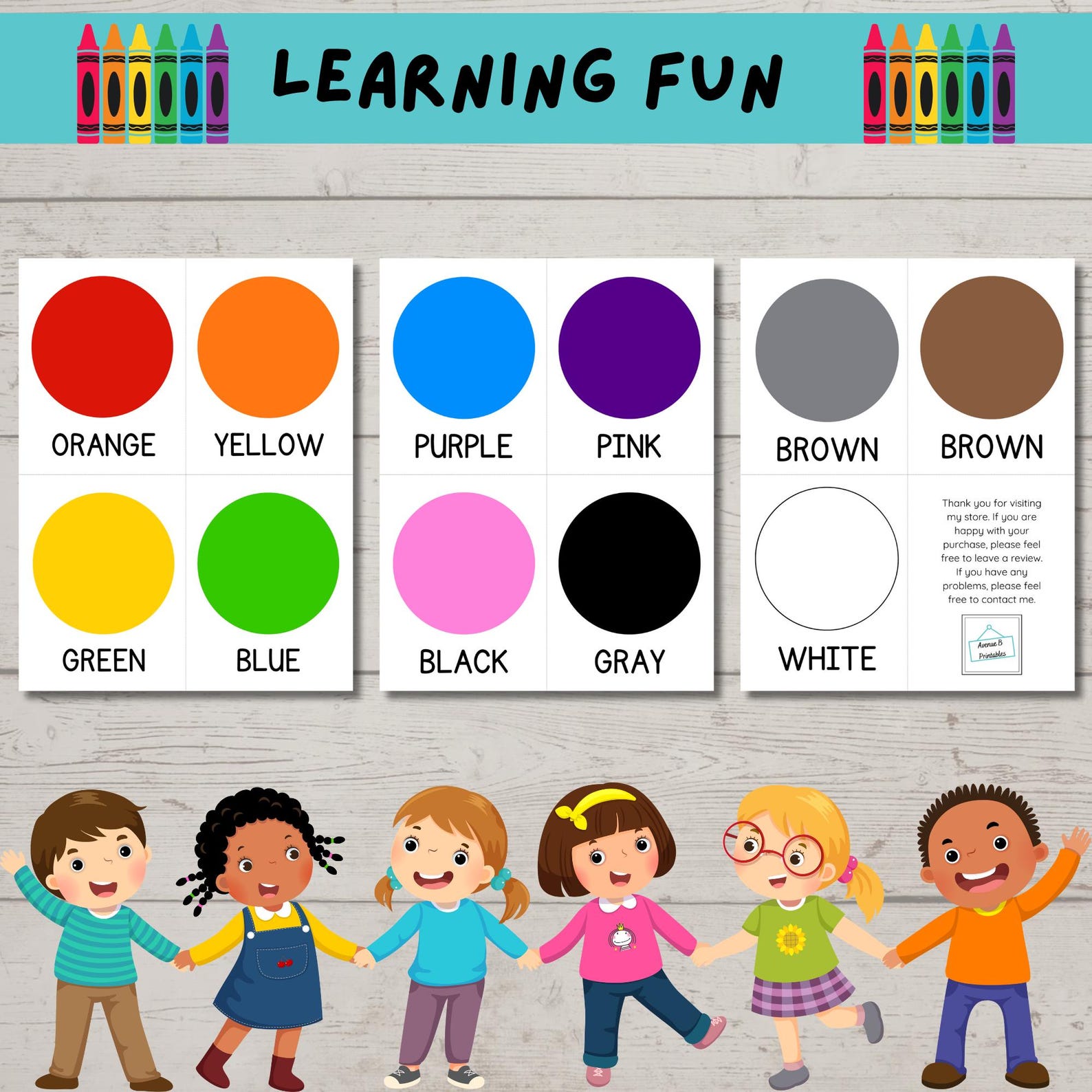 Color Flashcards Printable Color Cards for Preschool and Kindergarten ...