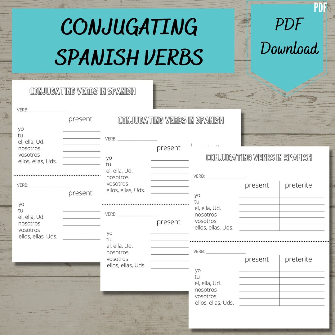 Conjugating Verbs in Spanish Practice Worksheet - Present and Preterite ...