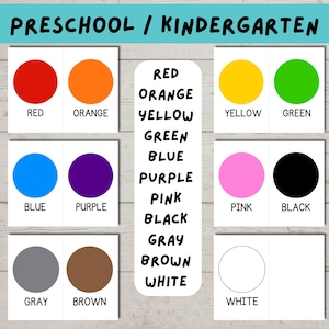 Color Flashcards Printable Color Cards for Preschool and Kindergarten ...