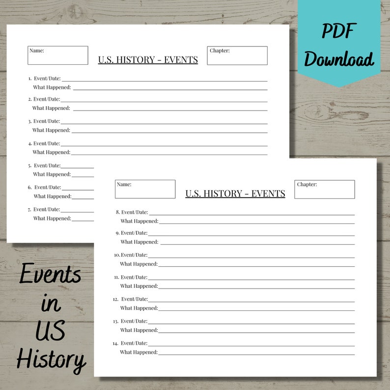 US History Study Helps, Class Notes Printable, Jr. High, High School ...