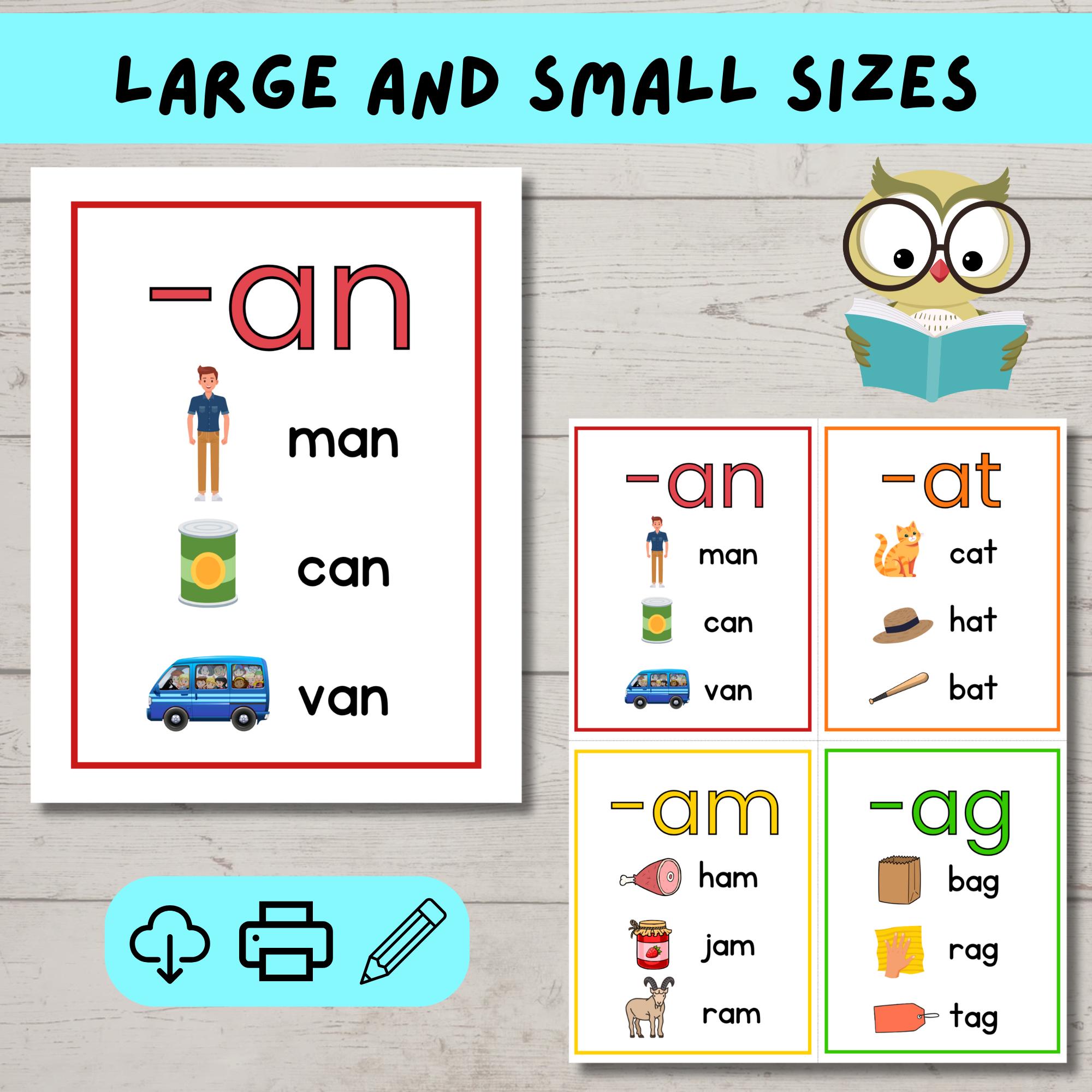 Phonics Flashcards for Kindergarten Reading, CVC Practice for Beginning ...