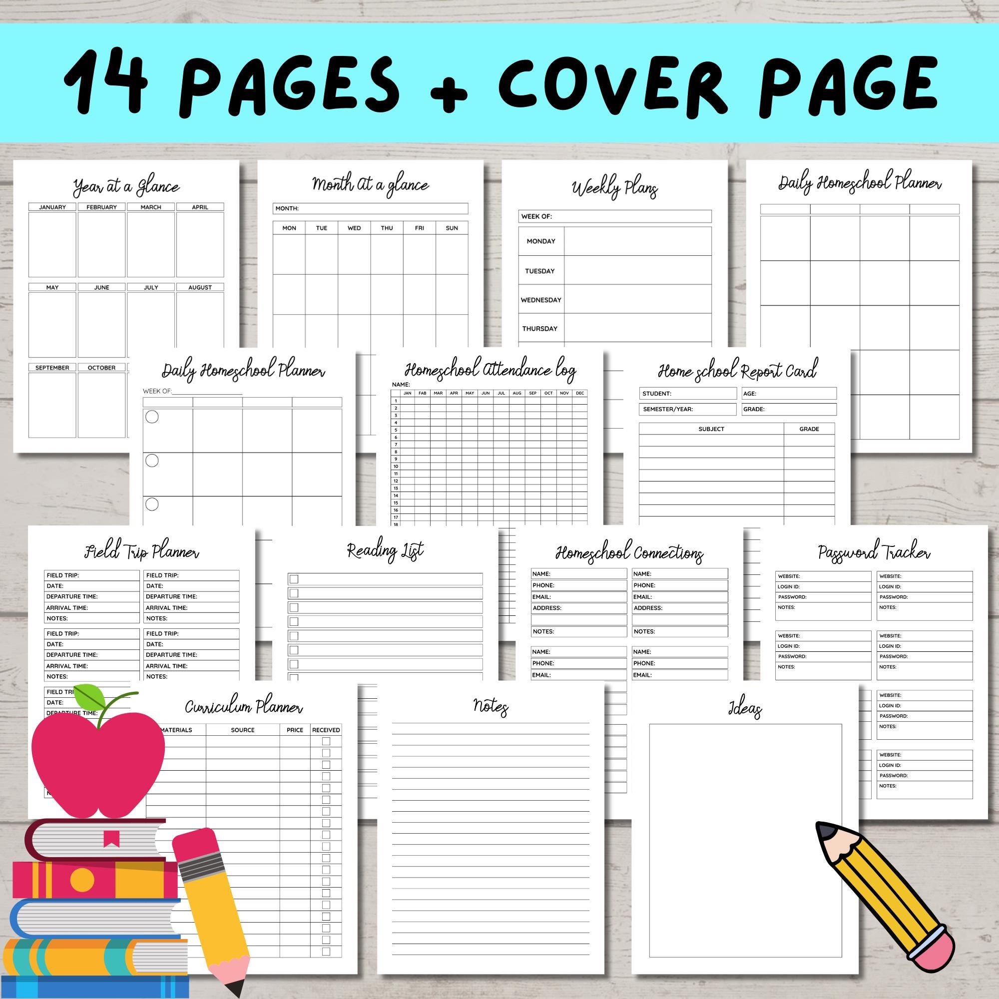 Homeschool Planner, Lesson Plans, Attendance, and Record Keeper ...