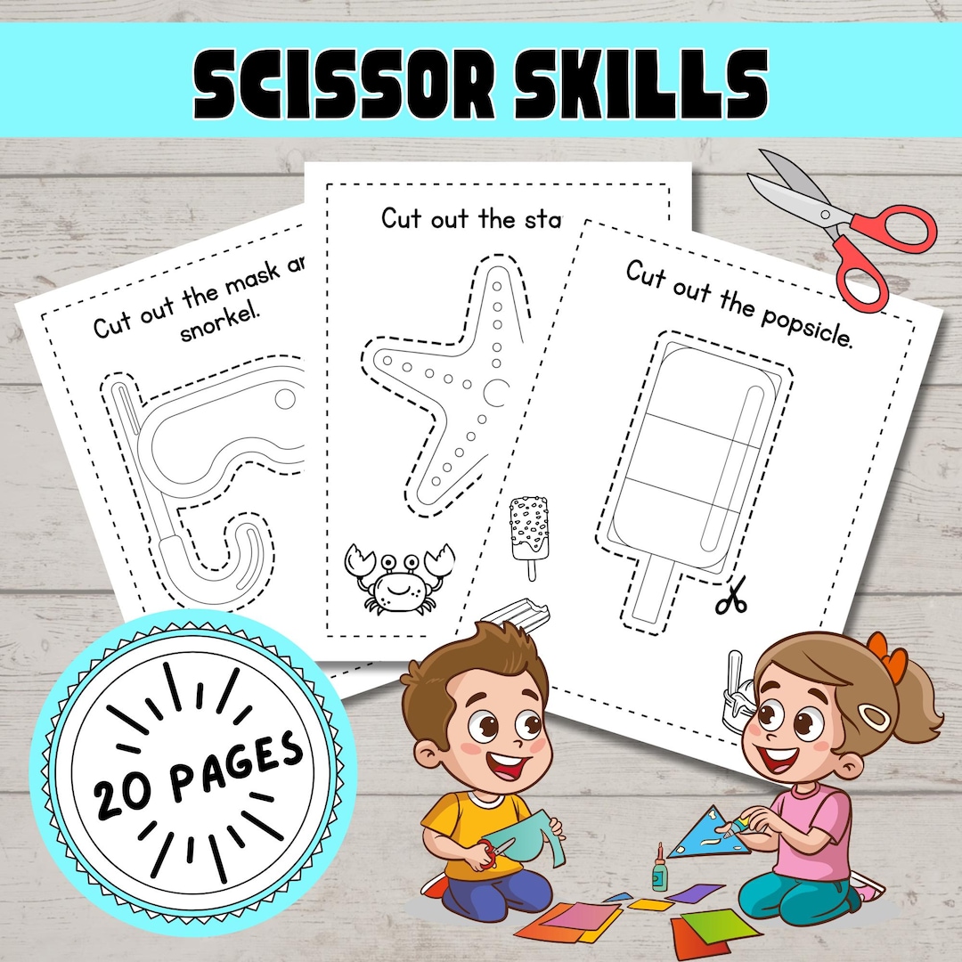 Scissor Skills Cutting Practice: Summer Activity Pages (PDF) - Etsy