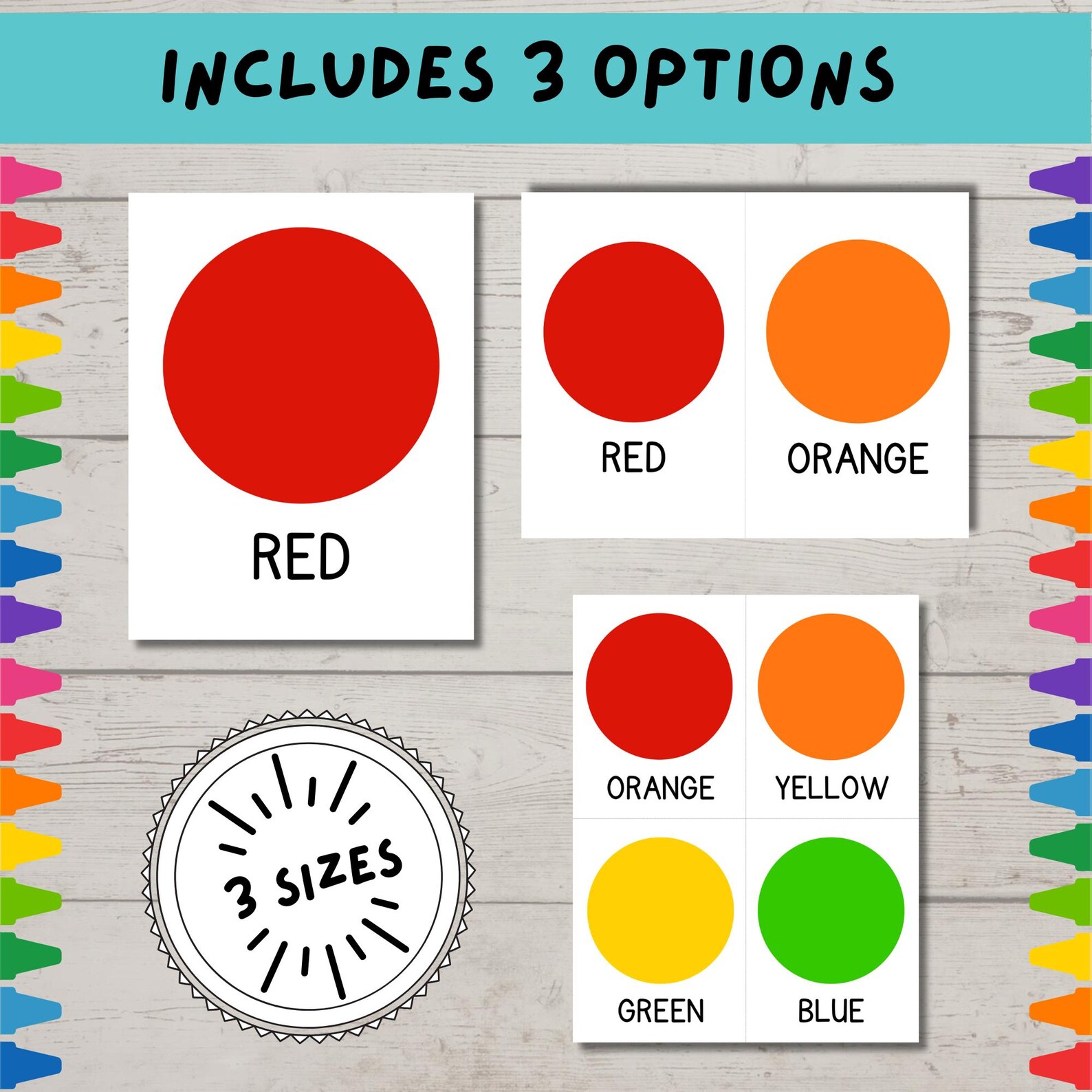 Color Flashcards Printable Color Cards for Preschool and Kindergarten ...