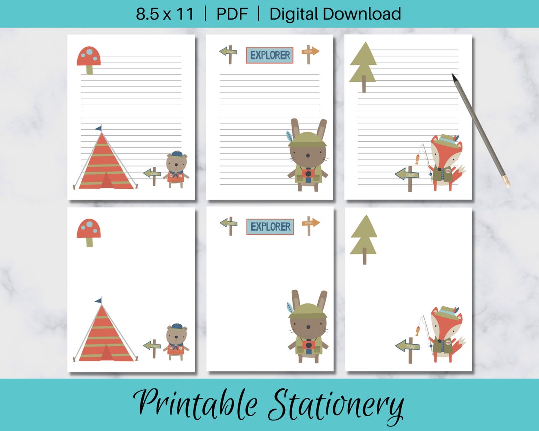 Printable Stationery for Kids - Woodland Forest Adventure Letter ...