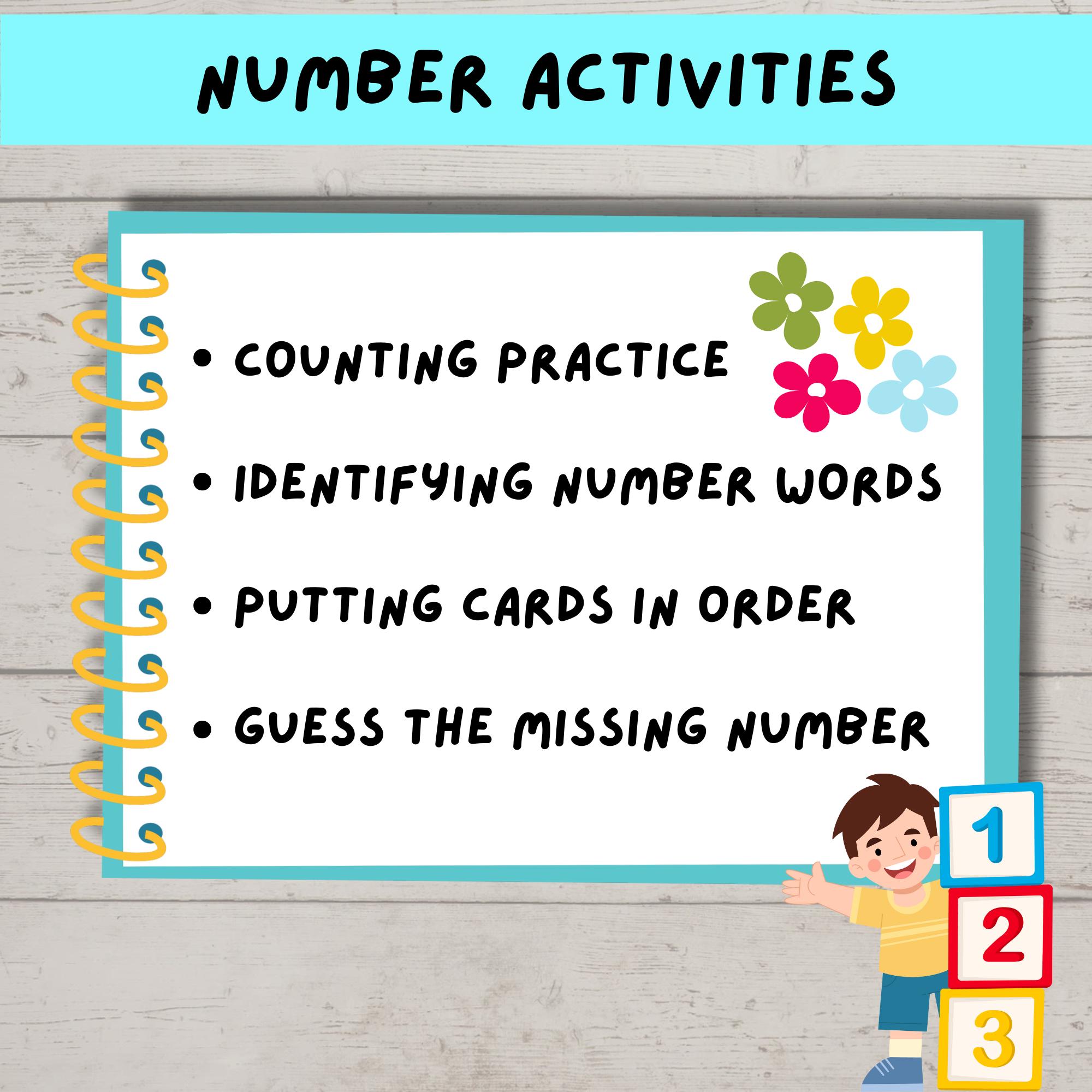 Animal Number Flashcards 1-10: Preschool Math Printable (digital ...