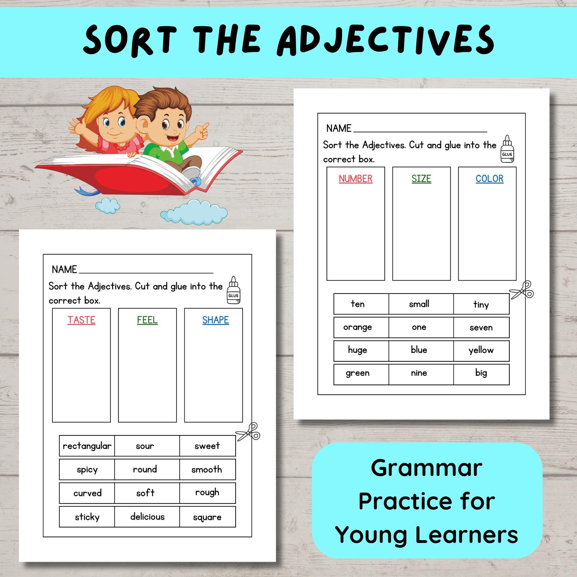 Adjectives Worksheets: 2nd Grade Grammar Practice (digital Download) - Etsy