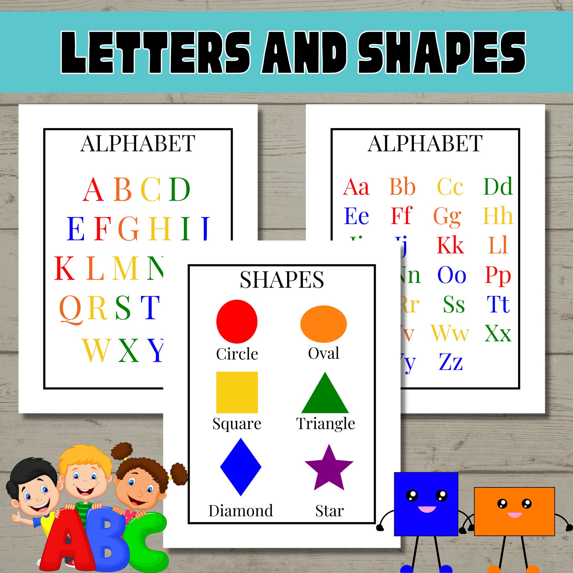 13 Educational Posters Classroom Anchor Charts Includes Colors, Numbers ...