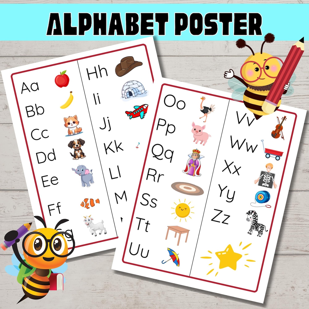 Alphabet Poster, Preschool Classroom Chart (digital Download) - Etsy UK