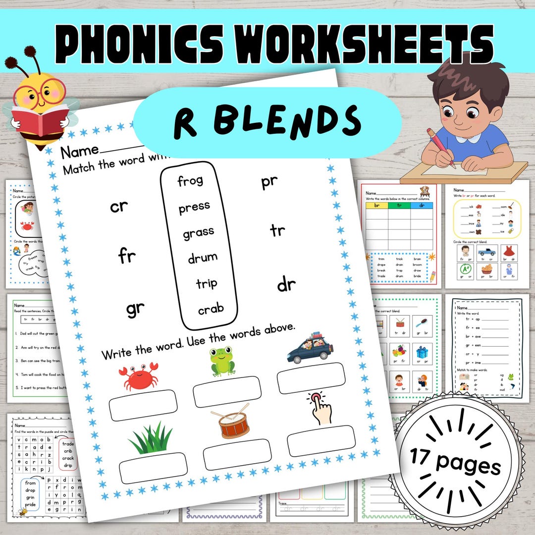 R Blends Activity Pages, Consonant Blends Phonics Worksheets, Grades K ...