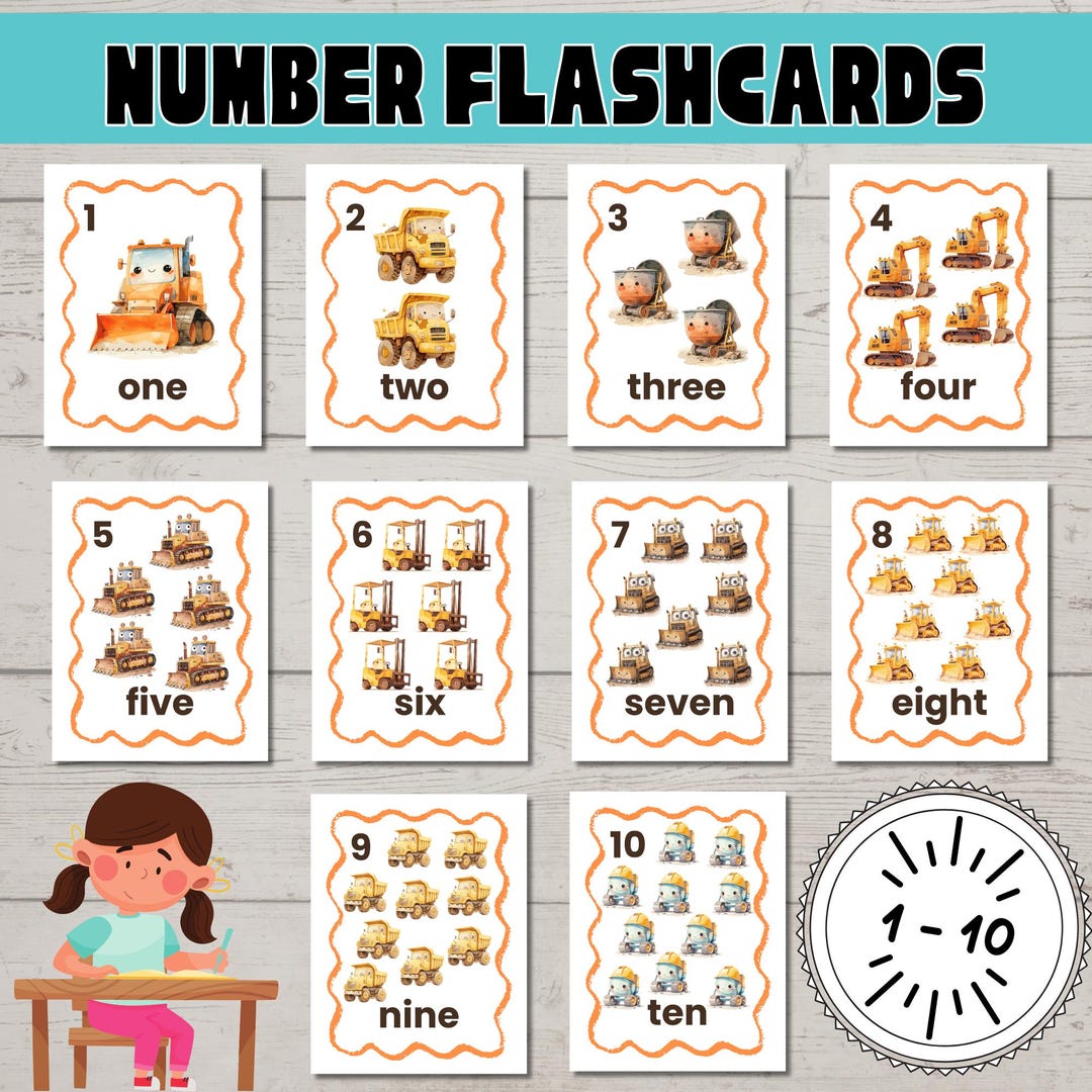 Count to Ten Number Cards, Counting for Preschoolers, Numbers 1-10 ...