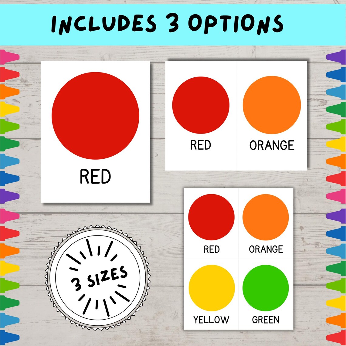 Preschool Color Flash Cards: Printable Learning for Kids (digital ...