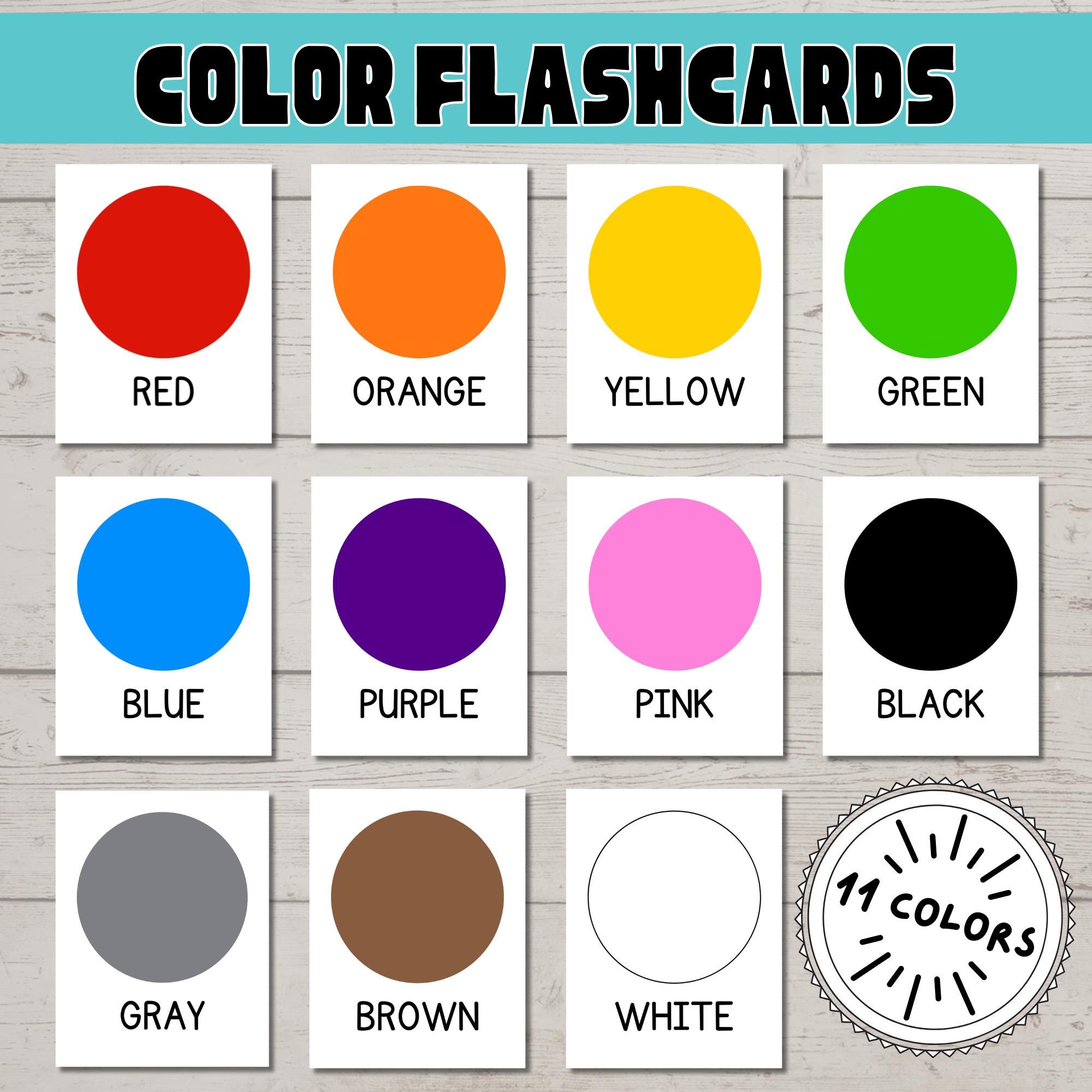 Color Flashcards Printable Color Cards for Preschool and Kindergarten ...