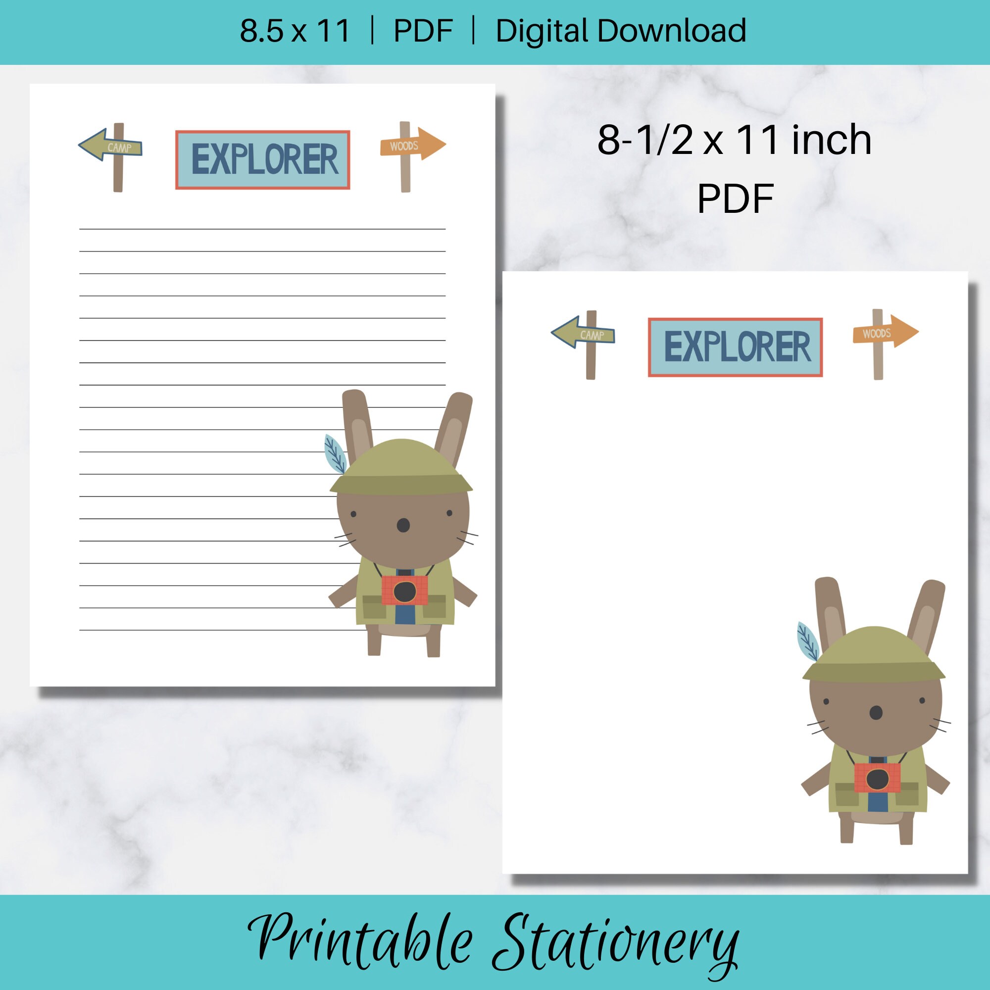 Printable Stationery for Kids - Woodland Forest Adventure Letter ...