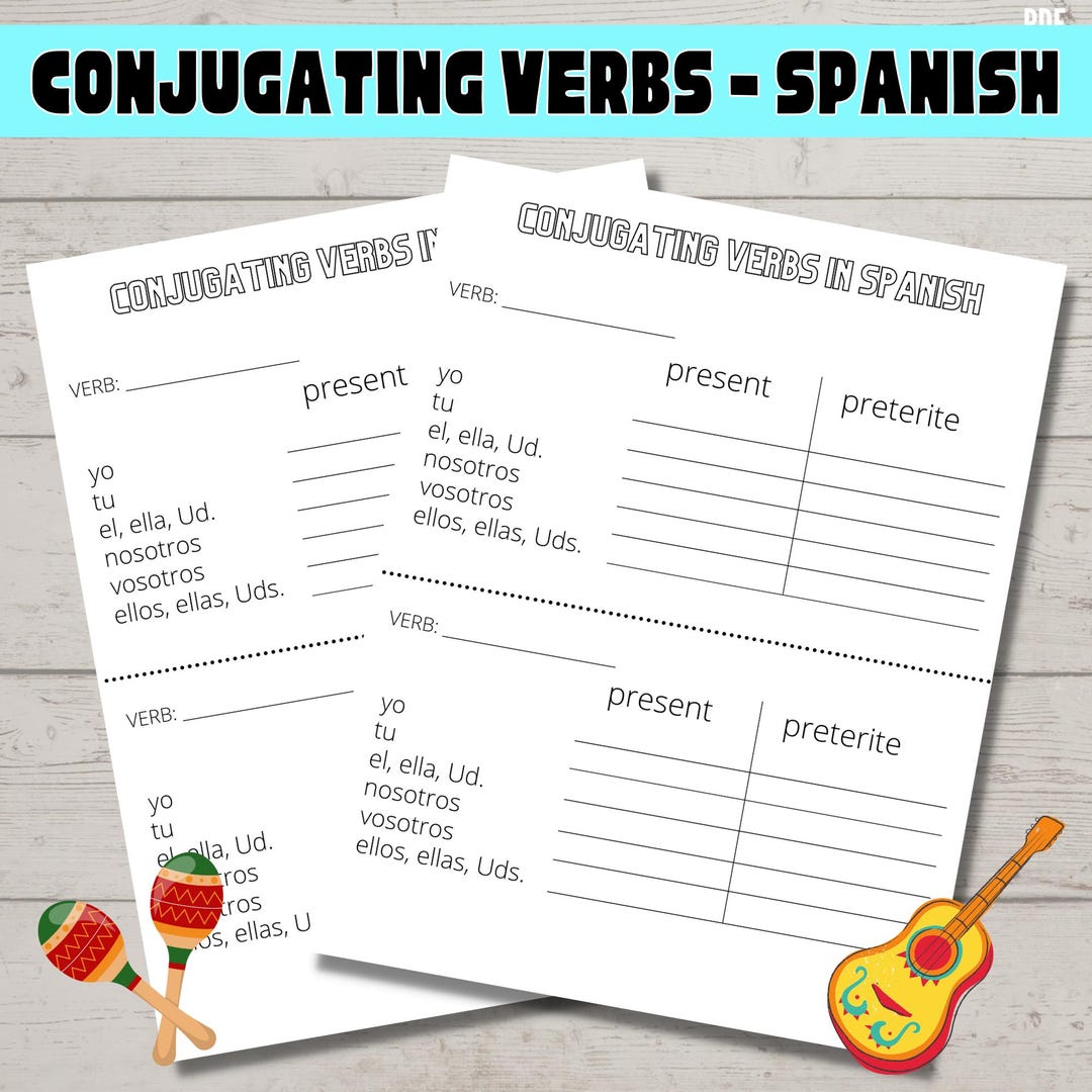 Spanish Verb Conjugation Practice: Present & Preterite Tenses (PDF ...