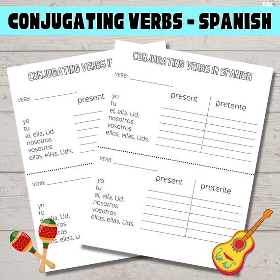 Hoja De Trabajo De Conjugación De Verbos