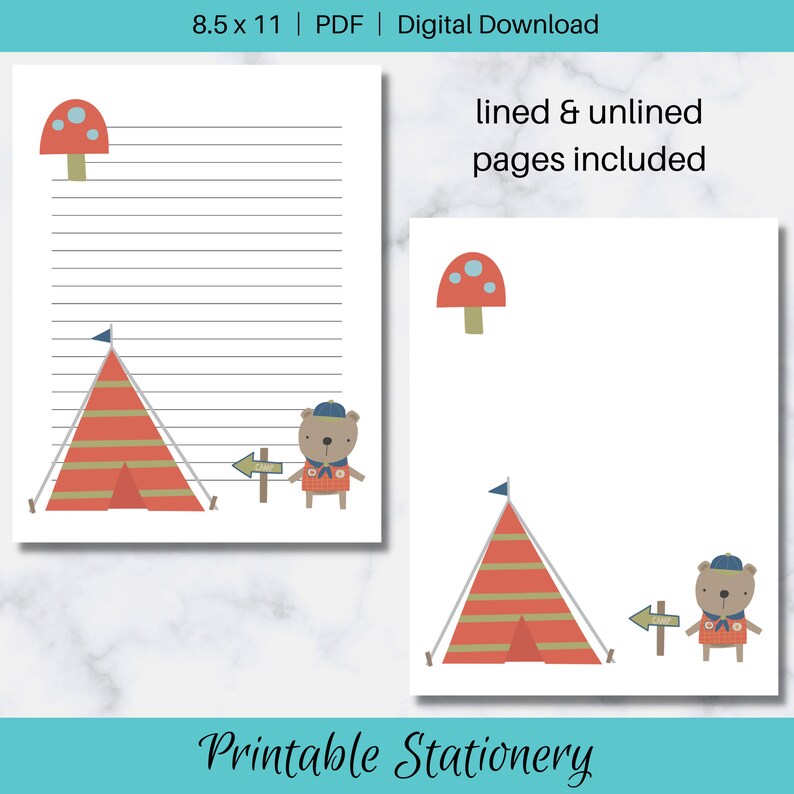 Printable Stationery for Kids - Woodland Forest Adventure Letter ...