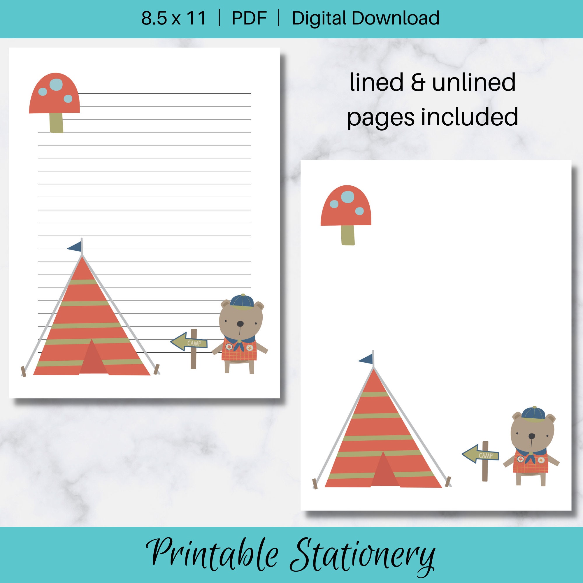 Printable Stationery for Kids - Woodland Forest Adventure Letter ...